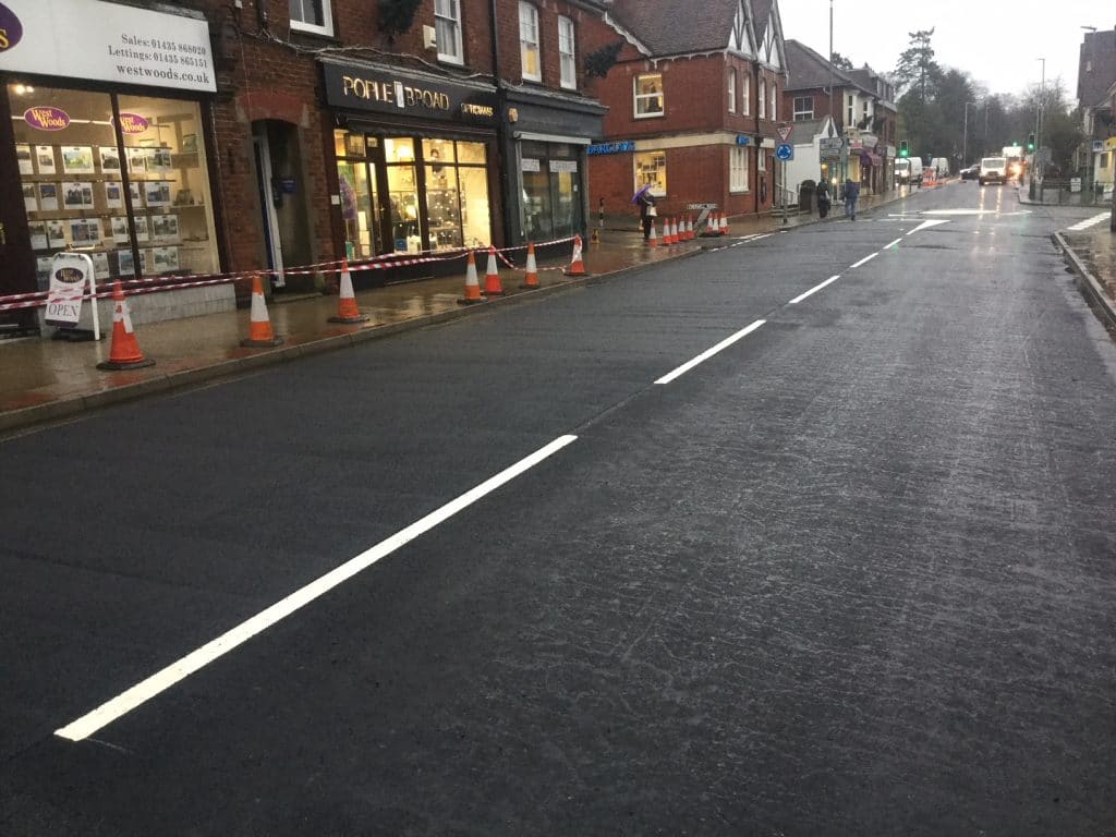 High street resurfaced with minimum disruption - AIA The Asphalt ...